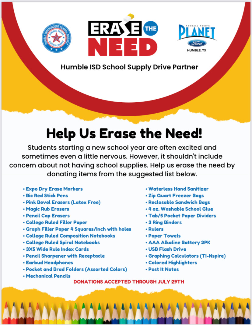 School Supply Drive: Planet Ford Humble Teams Up to Erase Need | Planet ...